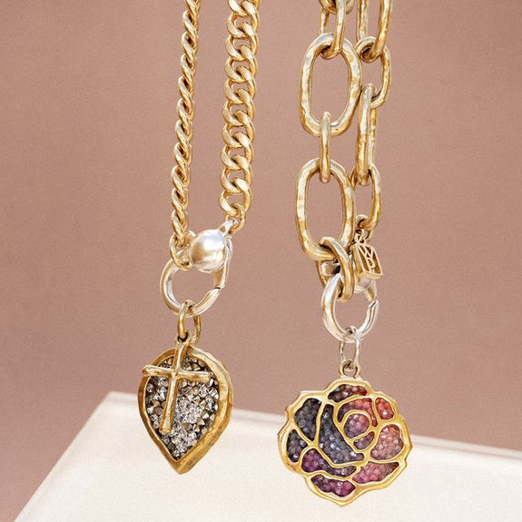 Lotus Cross Kristal Charm | Waxing Poetic