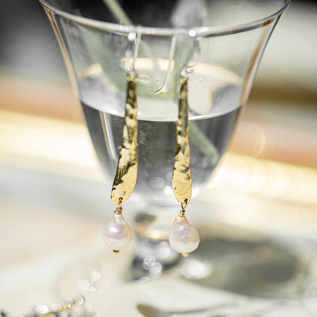 Ode To A Pearl Single Drop Earrings - Waxing Poetic