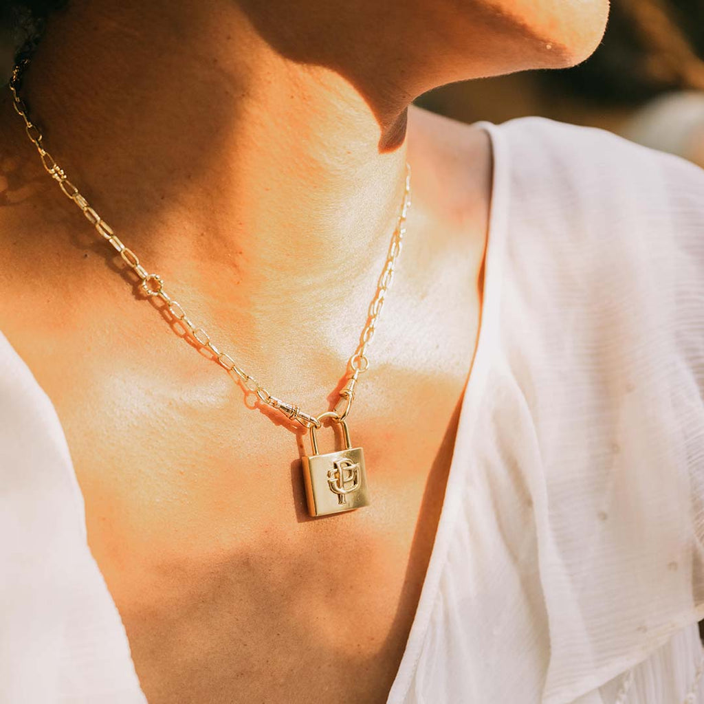 Intertwined Initials Lock Pendant - Waxing Poetic