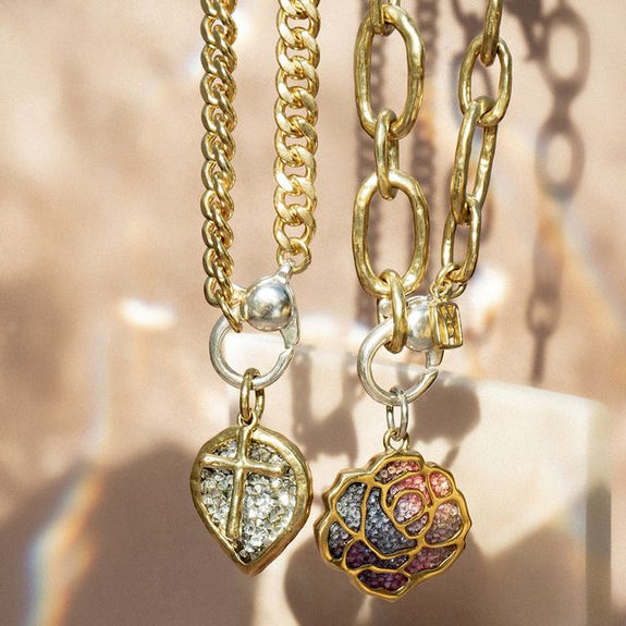 Lotus Cross Kristal Charm | Waxing Poetic