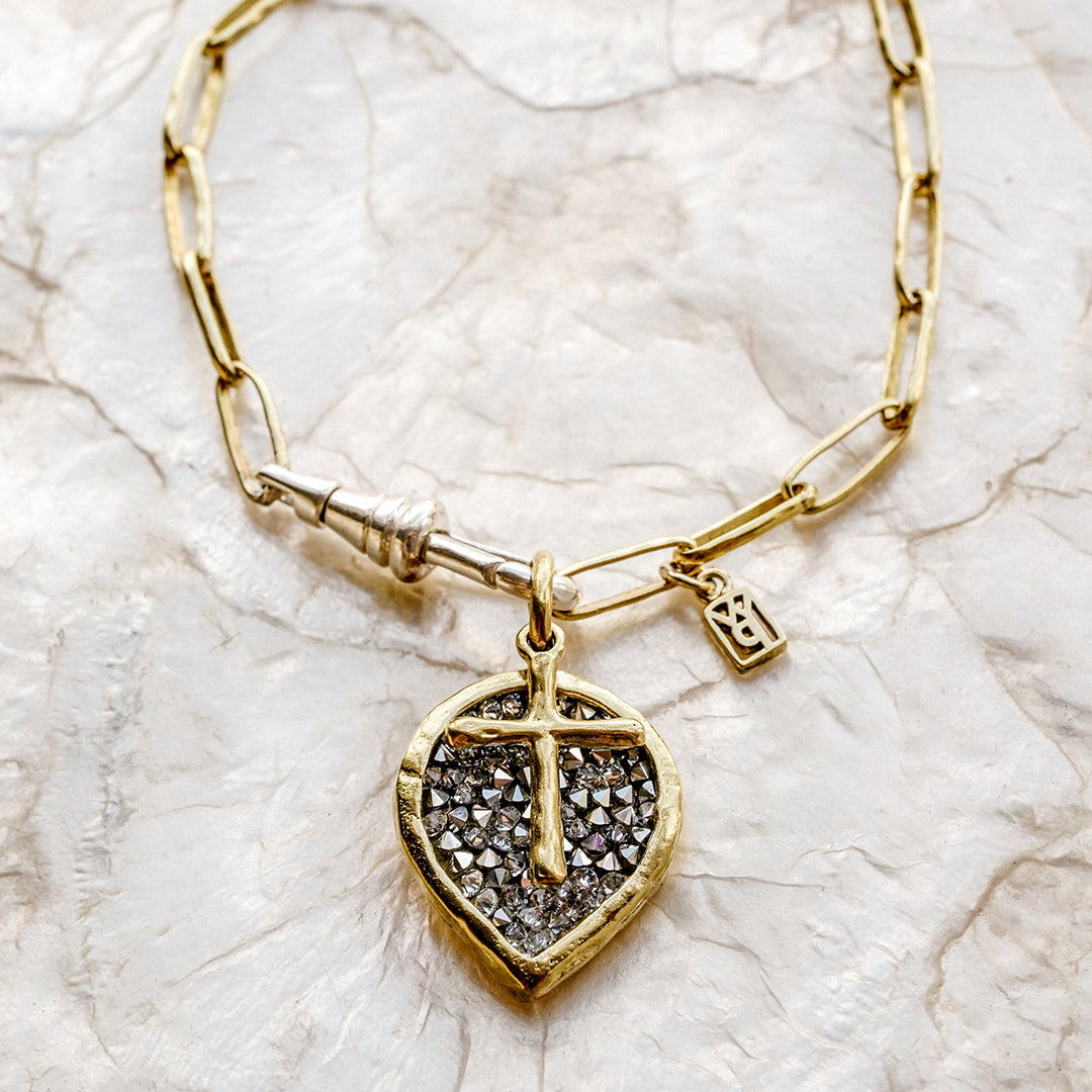 Lotus Cross Kristal Charm | Waxing Poetic