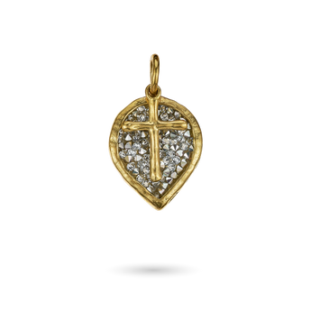 Lotus Cross Kristal Charm | Waxing Poetic